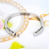 China Sample Making Cremation Urn Bracelet Engraved Letter Stainless Steel Waterproof Bracelet for sale