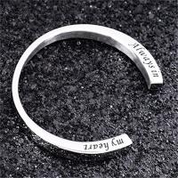 China Sample Making Cremation Urn Bracelet Engraved Letter Stainless Steel Waterproof Bracelet for sale
