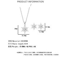 China Wedding/Gift S925 Sterling Silver Snowflake Stud Earrings Necklace Set for Retro Look for sale