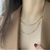 China 18K Gold Coated Stainless Steel BAMBOO Chain Necklace for European Korea Japan Women for sale