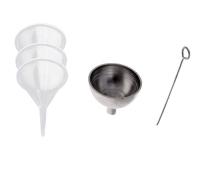 China CNC Inlay Technology Silver Plated Mini Metal Plastic Funnel Kit for Filling Cremation Jewelry Urns Ashes for sale