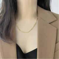 China 18K Gold Coated Stainless Steel BAMBOO Chain Necklace for European Korea Japan Women for sale