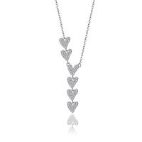 China Women's Niche Design Geometric Heart S925 Sterling Full Diamond Necklace for Luxury for sale