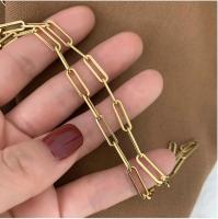 China 18K Gold Coated Stainless Steel BAMBOO Chain Necklace for European Korea Japan Women for sale