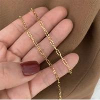China 18K Gold Coated Stainless Steel BAMBOO Chain Necklace for European Korea Japan Women for sale