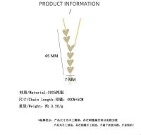 China Women's Niche Design Geometric Heart S925 Sterling Full Diamond Necklace for Luxury for sale