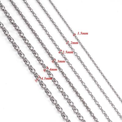 China Choice Width 1.5mm-6mm Stainless Steel Cross O Chain Necklace for Women Men DIY Jewelry Thin Bracelet Necklace for sale