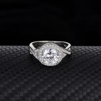 China Elegant Letter Zircon S925 Sterling Silver Ring with Eight Hearts Eight Arrows Design for sale