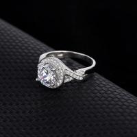 China Elegant Letter Zircon S925 Sterling Silver Ring with Eight Hearts Eight Arrows Design for sale