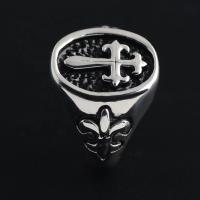 China Stainless Steel Agate Cross Ring for Men in Europe or America Classic Style Jewelry for sale