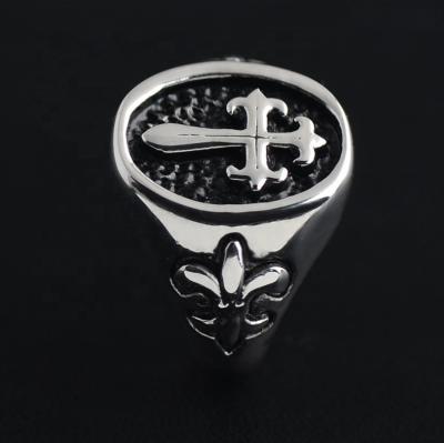 China Stainless Steel Agate Cross Ring for Men in Europe or America Classic Style Jewelry for sale