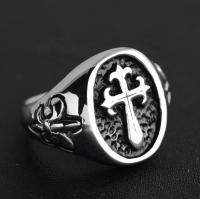 China Stainless Steel Agate Cross Ring for Men in Europe or America Classic Style Jewelry for sale