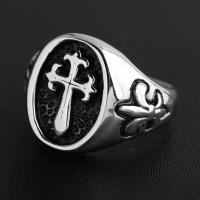 China Stainless Steel Agate Cross Ring for Men in Europe or America Classic Style Jewelry for sale