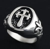 China Stainless Steel Agate Cross Ring for Men in Europe or America Classic Style Jewelry for sale