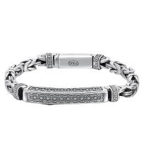 China Transit Peace Print Bracelet S925 Sterling Silver Vintage Keel Woven Chain for Men for sale