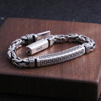 China Transit Peace Print Bracelet S925 Sterling Silver Vintage Keel Woven Chain for Men for sale