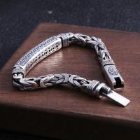 China Transit Peace Print Bracelet S925 Sterling Silver Vintage Keel Woven Chain for Men for sale
