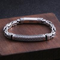 China Transit Peace Print Bracelet S925 Sterling Silver Vintage Keel Woven Chain for Men for sale
