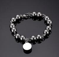 China Stainless Steel Bead Chain Bracelet with Paw Print Charm Cremation Jewelry Bangles for sale