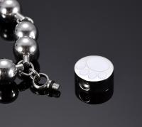 China Stainless Steel Bead Chain Bracelet with Paw Print Charm Cremation Jewelry Bangles for sale