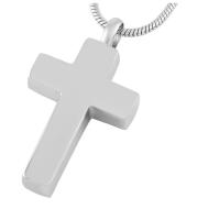 China Memory Heart In My Cross Cremation Pendant Engravable Memorial Ash Keepsake Necklace for sale