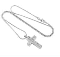 China Memory Heart In My Cross Cremation Pendant Engravable Memorial Ash Keepsake Necklace for sale