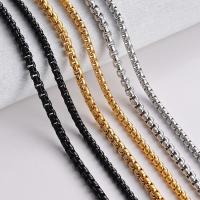 China CLASSIC Style 3.5mm/4mm Stainless Steel Square Pearl Chain Necklace for Unisex Pendant for sale