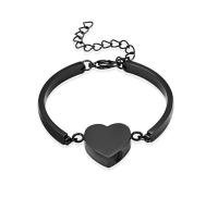 China Adjustable Memorial Cremation Bracelet Rainbow Heart Urn Bangle For Ashes Keepsake for sale