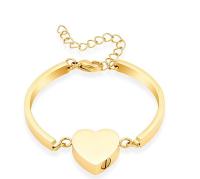 China Adjustable Memorial Cremation Bracelet Rainbow Heart Urn Bangle For Ashes Keepsake for sale