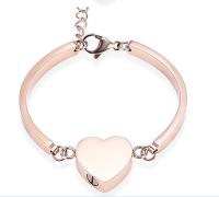 China Adjustable Memorial Cremation Bracelet Rainbow Heart Urn Bangle For Ashes Keepsake for sale