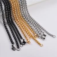 China CLASSIC Style 3.5mm/4mm Stainless Steel Square Pearl Chain Necklace for Unisex Pendant for sale