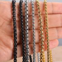 China CLASSIC Style 3.5mm/4mm Stainless Steel Square Pearl Chain Necklace for Unisex Pendant for sale