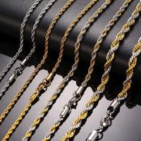 China Stainless Steel Twist Rope Chain Necklace For Women and Men Fashion Jewelry Accessories for sale