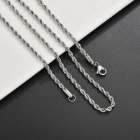 China Stainless Steel Twist Rope Chain Necklace For Women and Men Fashion Jewelry Accessories for sale