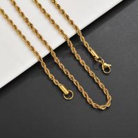 China Stainless Steel Twist Rope Chain Necklace For Women and Men Fashion Jewelry Accessories for sale