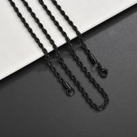China Stainless Steel Twist Rope Chain Necklace For Women and Men Fashion Jewelry Accessories for sale