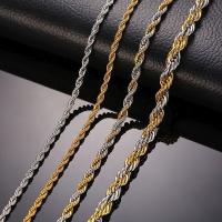 China Stainless Steel Twist Rope Chain Necklace For Women and Men Fashion Jewelry Accessories for sale