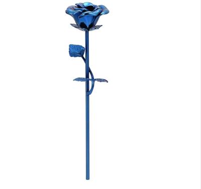 China Long-Stem Blue Rose Flower Keepsake Urns Heart Cut Diamond Shape Memorials for Ashes for sale