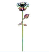 China Long-Stem Blue Rose Flower Keepsake Urns Heart Cut Diamond Shape Memorials for Ashes for sale