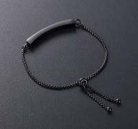China Silver/Gold/Rose Gold Black Memorial Bangle With Clear Stone Cremation Bracelet For Ashes for sale