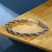 China Contracted Twine 925 Silver Double Safety Buckle Pin Bracelet Perfect for Men and Women for sale
