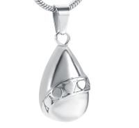 China Stainless Steel Heart Water Drop Ashes Keepsake Cremation Pendant Necklace for sale