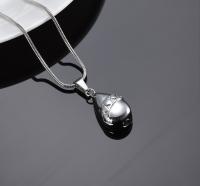 China Stainless Steel Heart Water Drop Ashes Keepsake Cremation Pendant Necklace for sale
