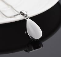 China Stainless Steel Heart Water Drop Ashes Keepsake Cremation Pendant Necklace for sale