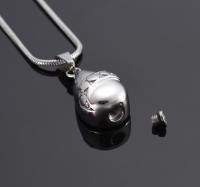 China Stainless Steel Heart Water Drop Ashes Keepsake Cremation Pendant Necklace for sale