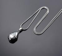China Stainless Steel Heart Water Drop Ashes Keepsake Cremation Pendant Necklace for sale