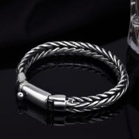 China Retro Style S925 Silver Bracelet Handwoven Keel Design for Men's Fashion Statement for sale
