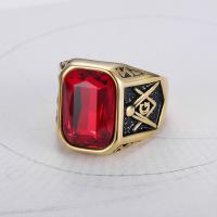 China Europe or America AG Red Diamond Ring Silver Plated and Made of 316L Stainless Steel for sale