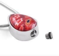 China 8 Year's Experience Heart Water Drop Stainless Steel Pendant Necklace for Urn Keepsake for sale
