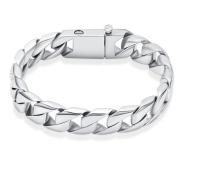China Stainless Steel Men's Curb Chain Bracelet for Ashes Keepsake Picture Inlay Technology CNC for sale